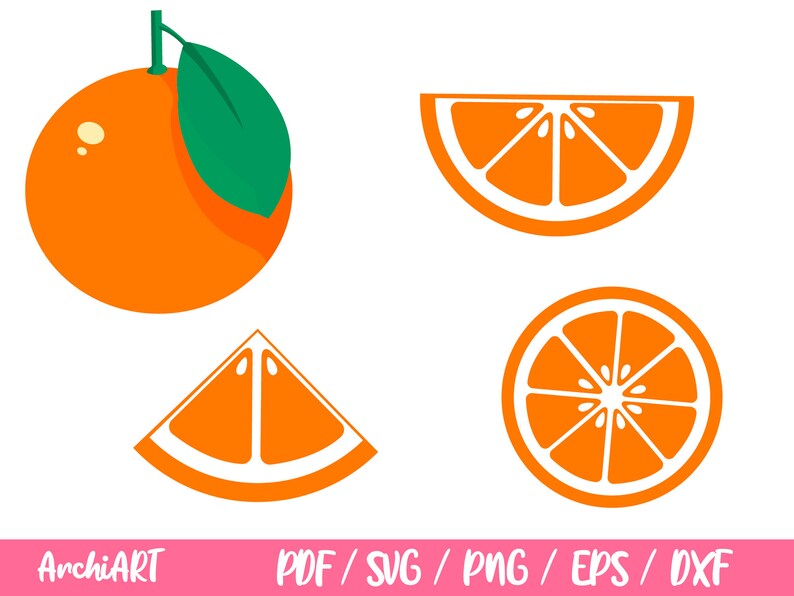 Orange Slice Svg,fruits Dxf,fruit Svg,furit Cut File,orange Cut,summer ...