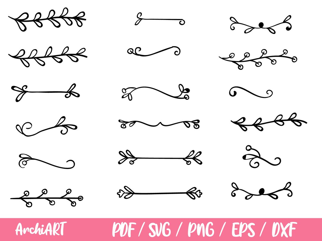 Text Dividers Bundle SVG Cut File Clipart Printable Vector Commercial ...
