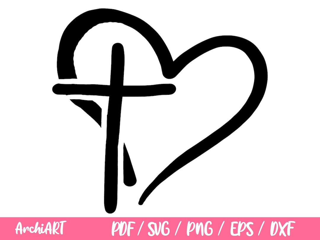 Jesus Heart Cross Svg Instant Download Cross Svg Cross Svg Bundle