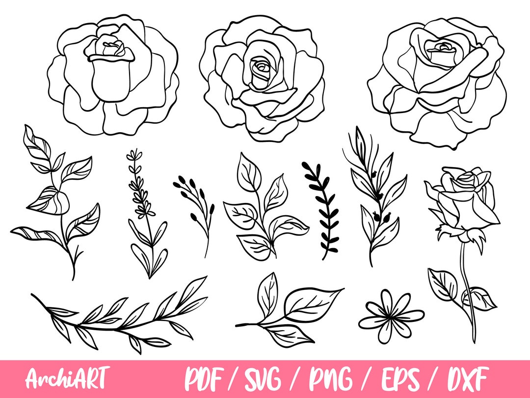 ROSE SVG Bundle ROSES Svg Bundle Rose Clipart Svg Cut Files for Cricut ...