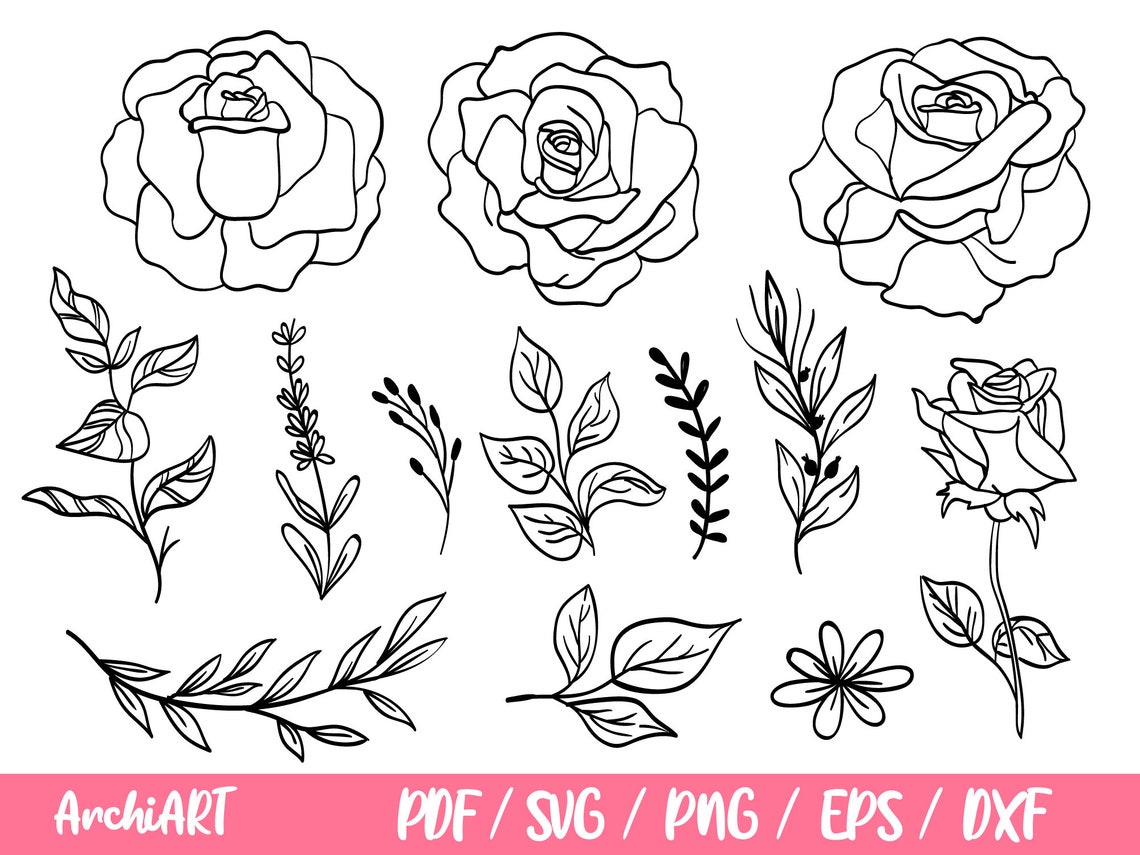 ROSE SVG Bundle ROSES Svg Bundle Rose Clipart Svg Cut Files for Cricut ...
