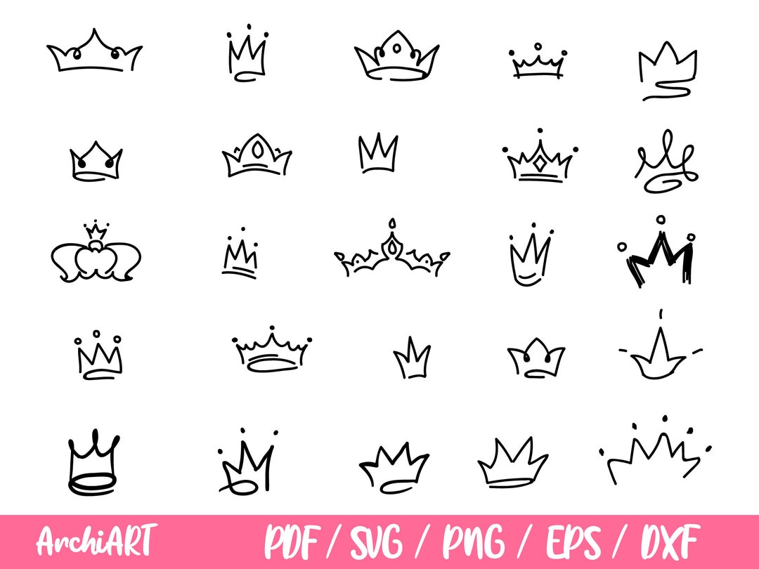 Crown Svg Bundle, Crown Png, Crown Clipart, Tiara Svg, Princess Crown ...
