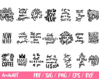 Motivational Quotes SVG, Bundle, Inspirational Quotes SVG,, Life Quotes ...