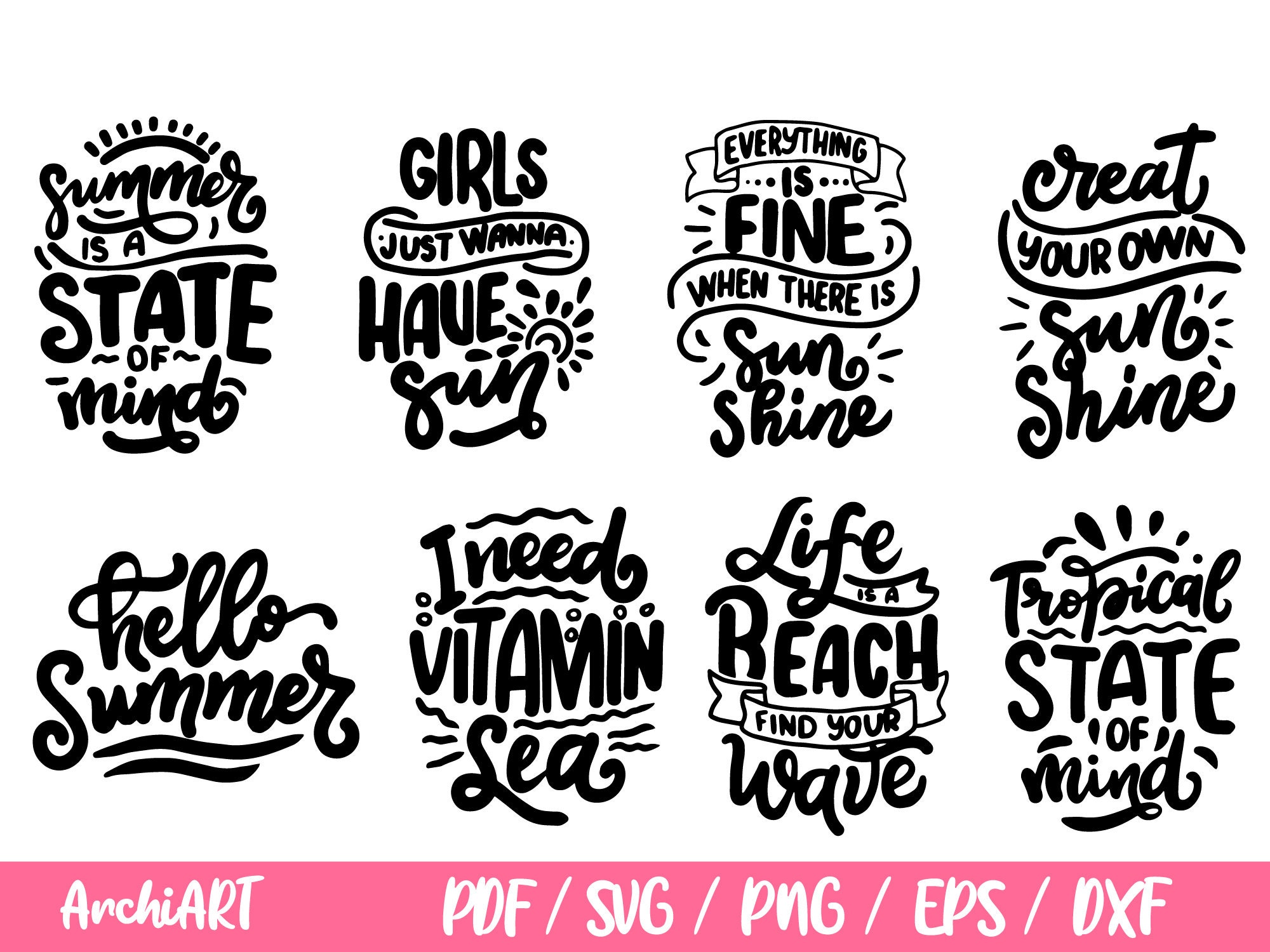 Summer Beach Quotes Big Bundle Svg, Beach Quotes Vector,summer Beach ...