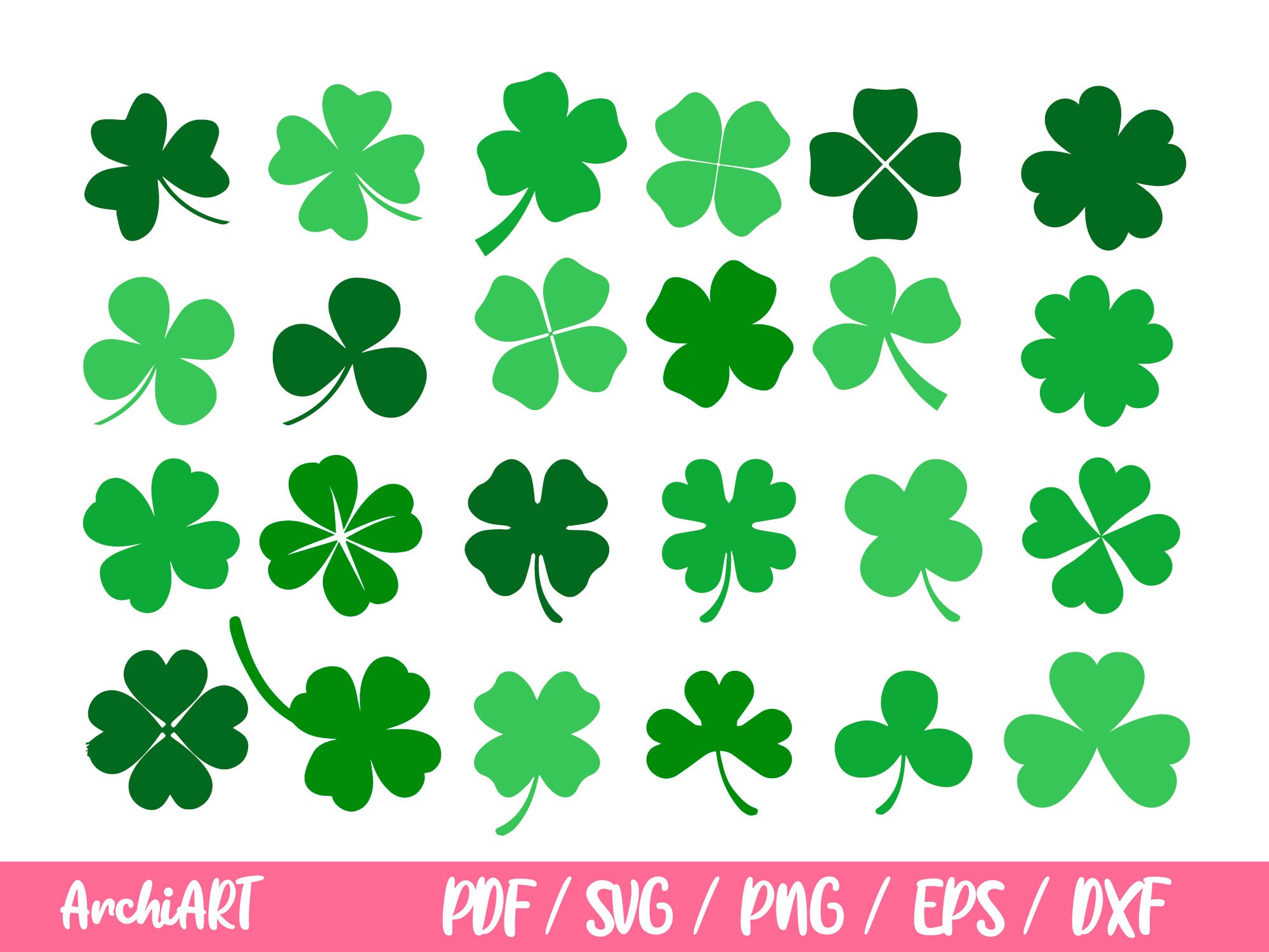 Clover Bundle, SVG, PNG, JPG, Commercial Use, Digital Cut Files for ...