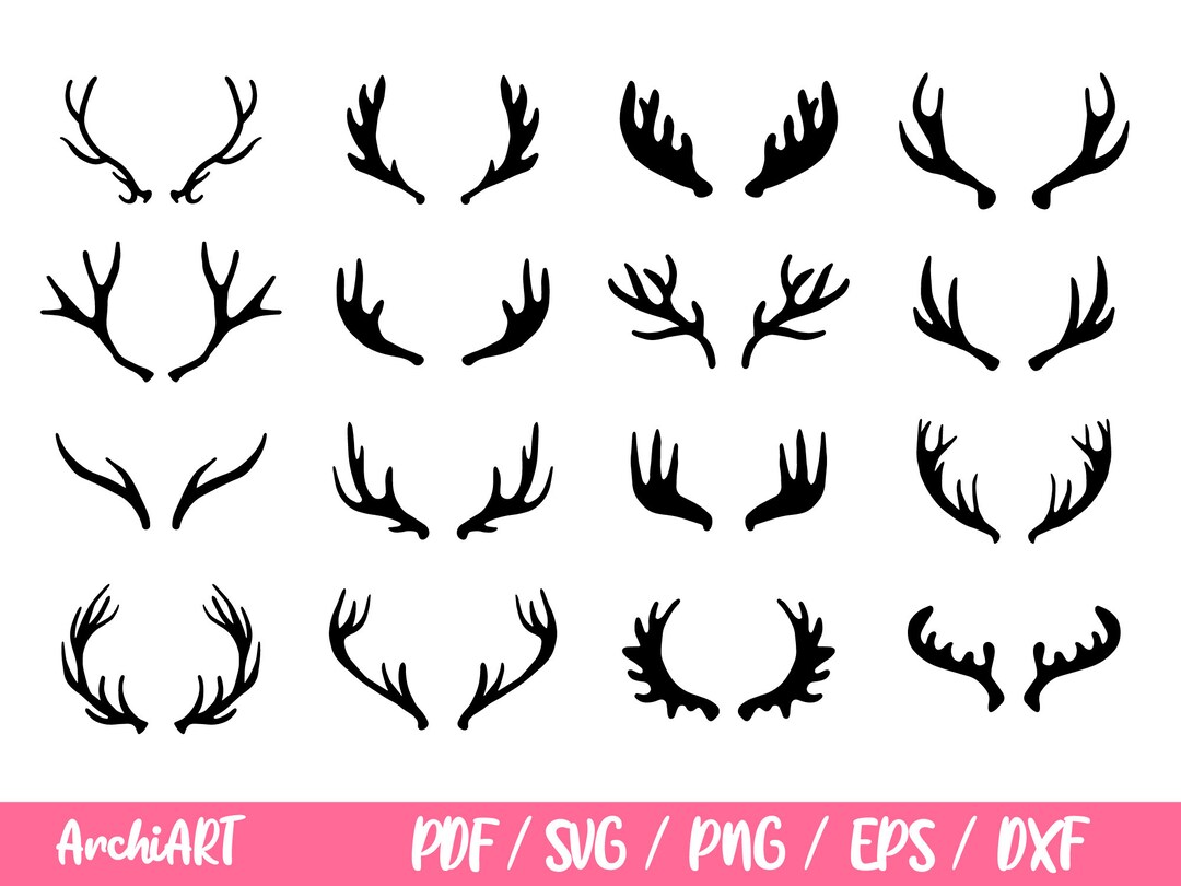 Reindeer Svg, DEER ANTLERS SVG, Deer Antlers Clipart, Antlers Svg Cut ...