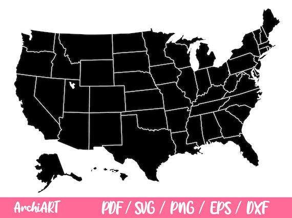 USA MAP SVG Files States Svg Files for Cricut All States Svg - Etsy