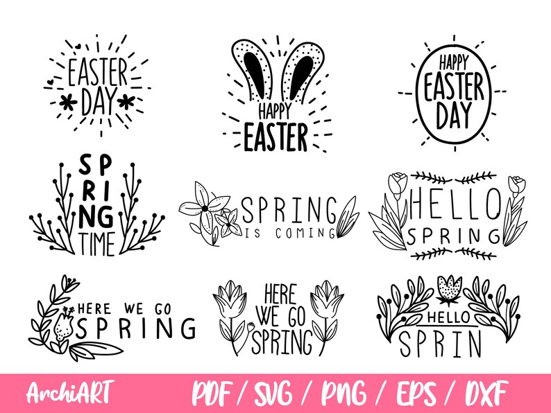 Spring Svg Bundle, Flower Svg, Spring Svg, Easter Svg, Spring Flower ...