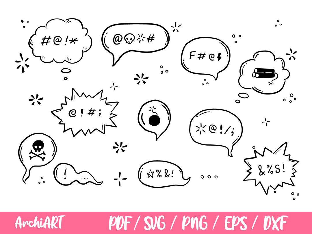 Speech Bubbles SVG, Cartoon Speech Bubbles PNG, Comic Bubbles Vector Set, Speech Bubble Clipart ...