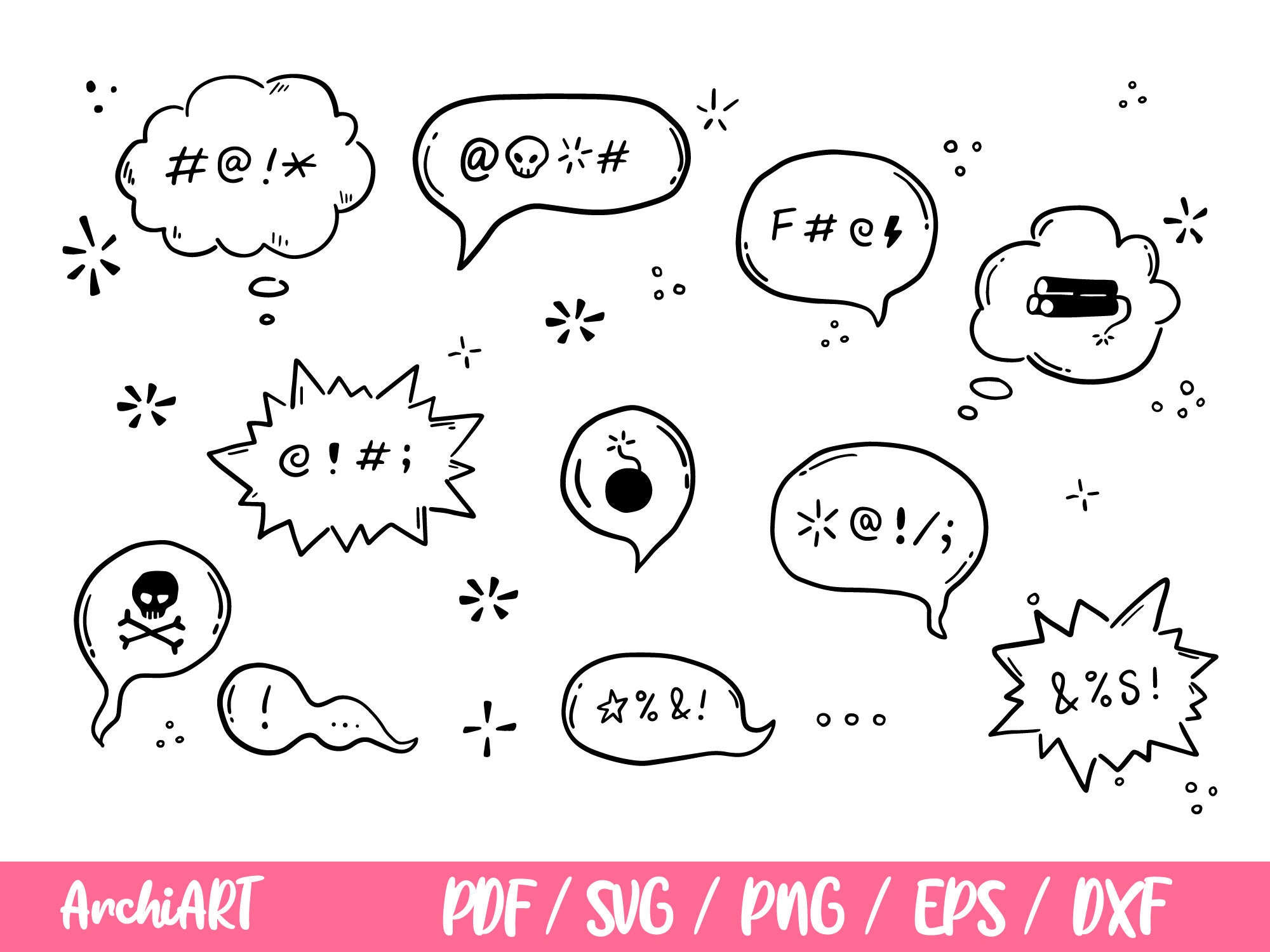 Speech Bubbles SVG, Cartoon Speech Bubbles PNG, Comic Bubbles Vector ...