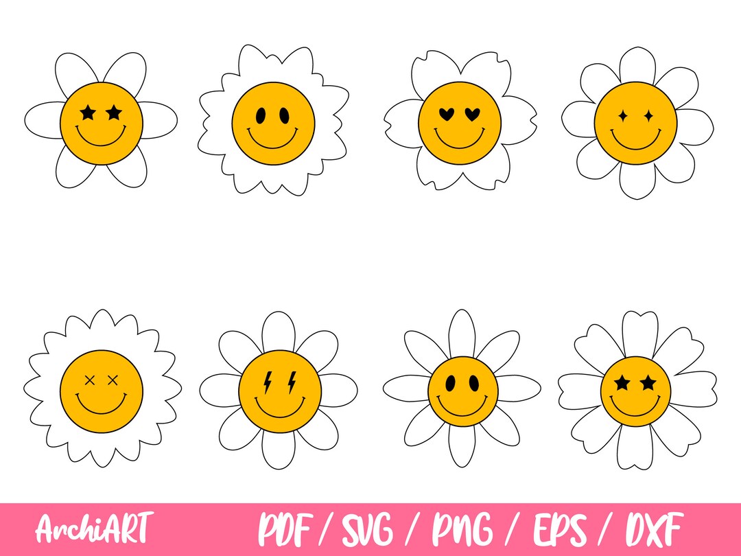 Daisy Svg Bundle Flower Svg Files for Cricut Clipart Cut Files for ...