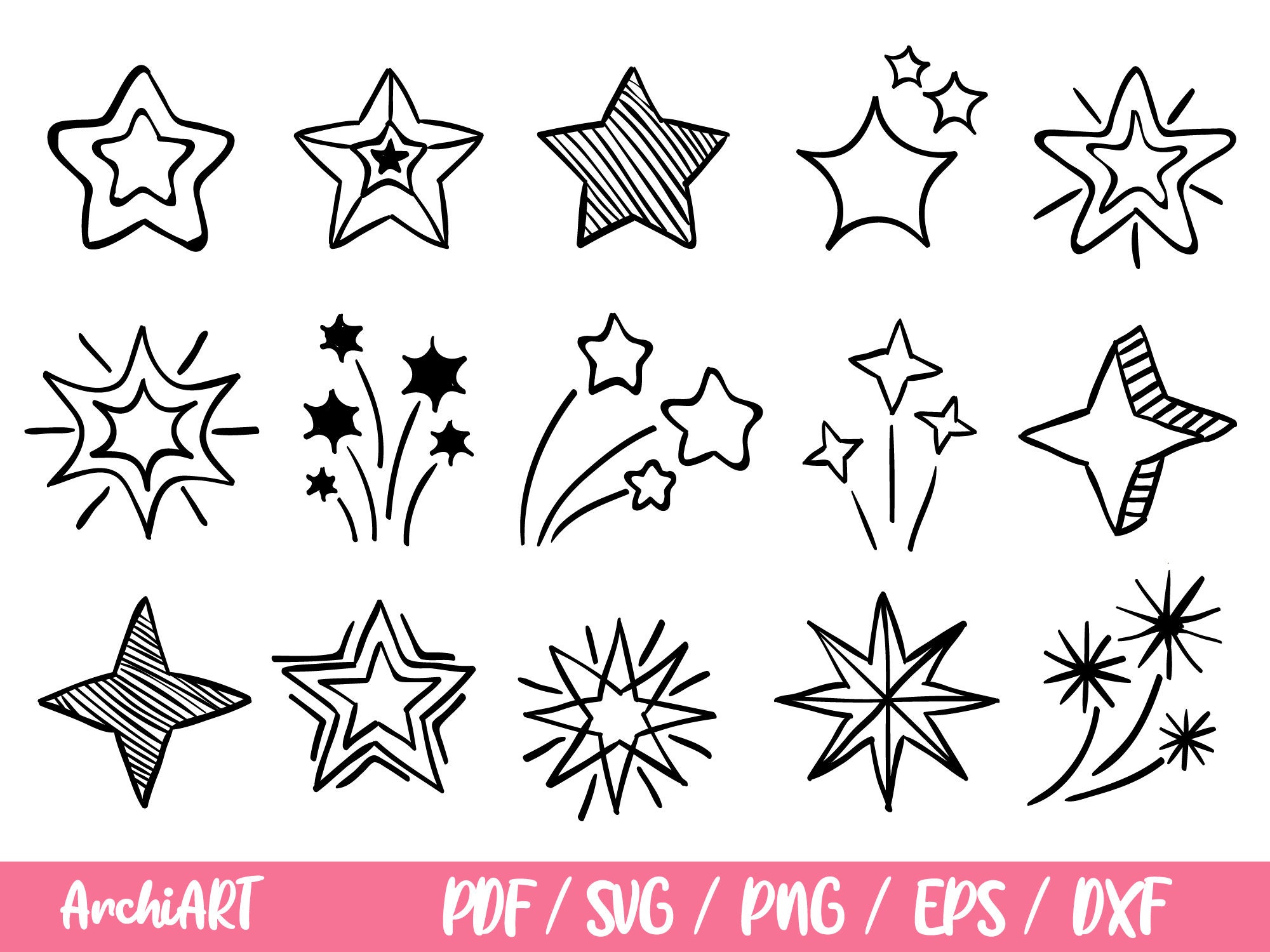 Sparkle Stars Svg Bundle Star Cut File Stars Vector Sky Svg, Stars Svg, SPARKLE SVG, Stars ...