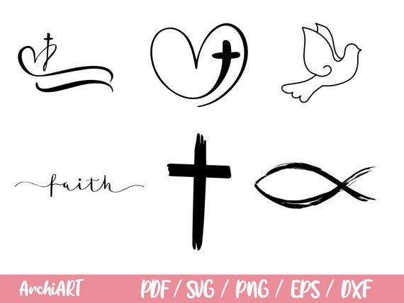 Faith Symbols Bundle SVG, Faith DXF, Faith Symbols Clipart,, 59% OFF