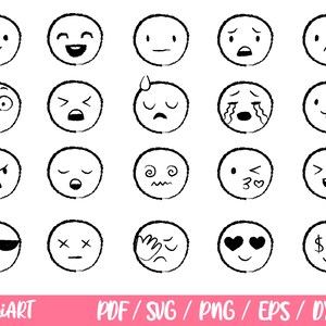 Emoji SVG PNG Bundle / Icons, Social Media, Print and Stickers / SVG ...