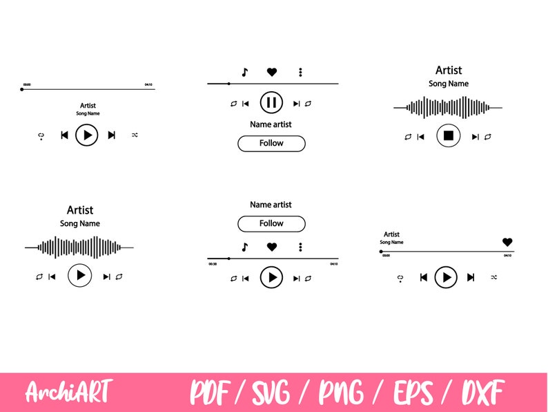 Music Player Svg Bundle Audio Control Svg Play Buttons Svg - Etsy