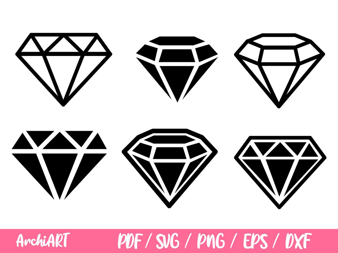 Diamond SVG Bundle Svg Png Eps Dxf Jpg, Diamond Outline, Diamond Clip ...