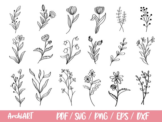 Greenery Floral Leaf SVG Bundle Leaf Svg Png Clipart - Etsy