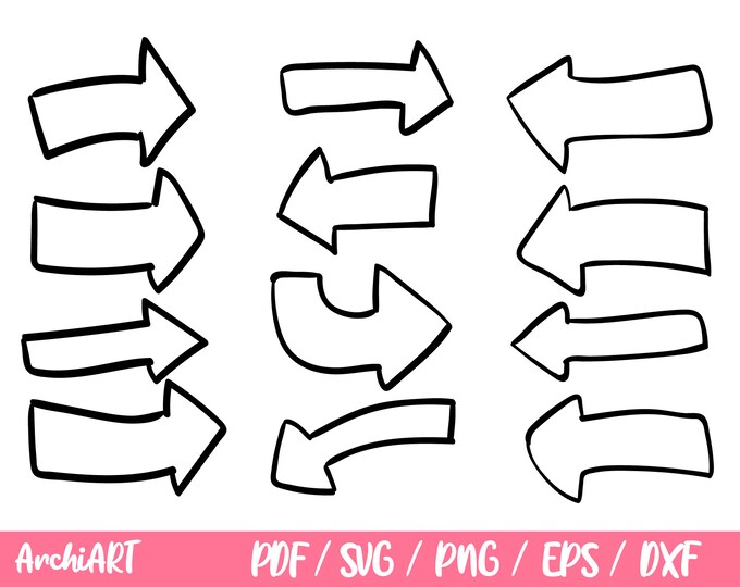 Arrow Svg, Heart Arrow Svg, Arrows Clipart Hand Drawn Arrow Clip Art ...