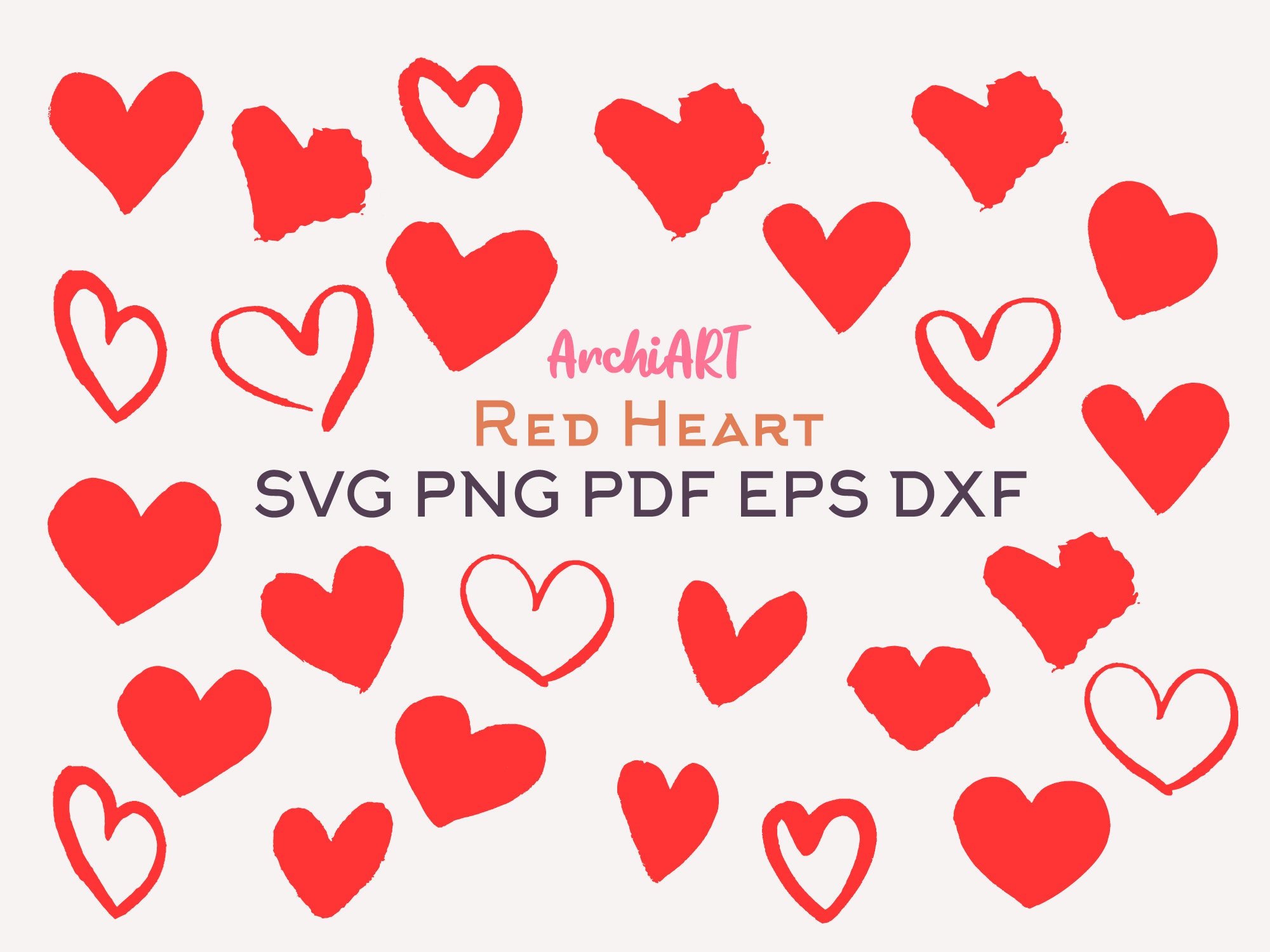 24 Hearts Svg Bundle Hearts Svg Love Svg Doodle Heart Svg Valentine Svg ...