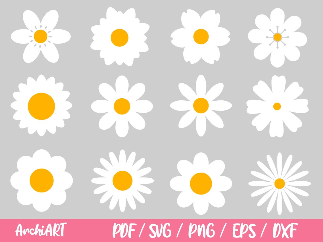 Clipart Daisy SVG PNG Flower Svg Bundle Daisy Cut Files for Cricut ...