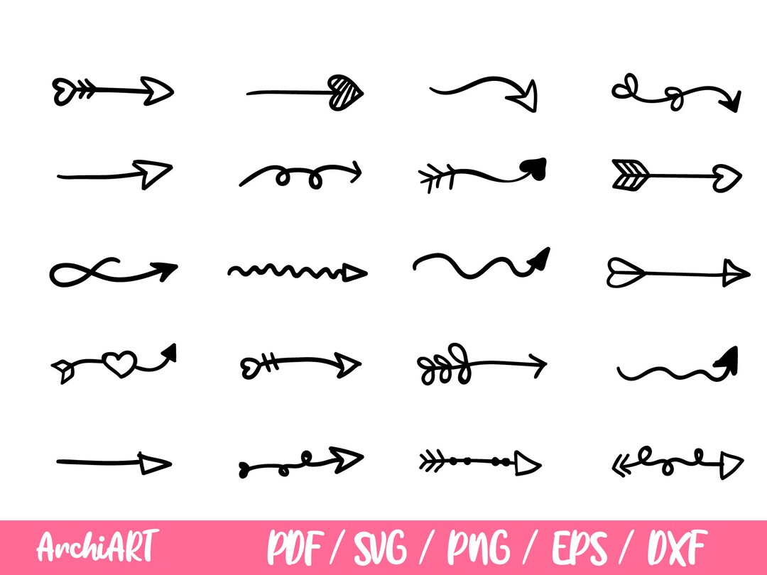 Arrow SVG Bundle Arrow Cut File Arrow Clipart Boho Tribal Arrows With Heart Valentine Love Decor ...