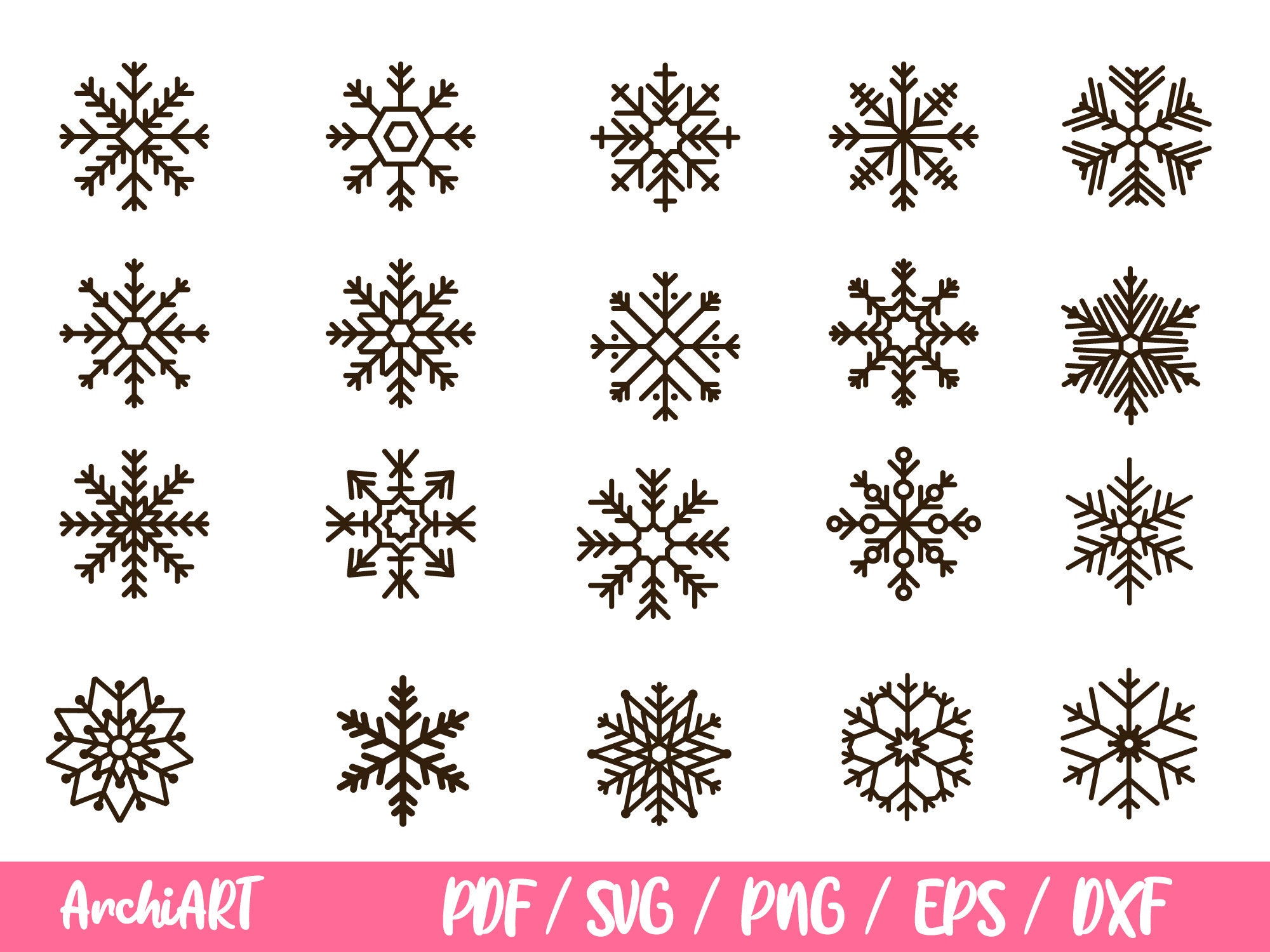 Snowflake Svg Snowflake Svg Bundle Snowflake Clipart - Etsy