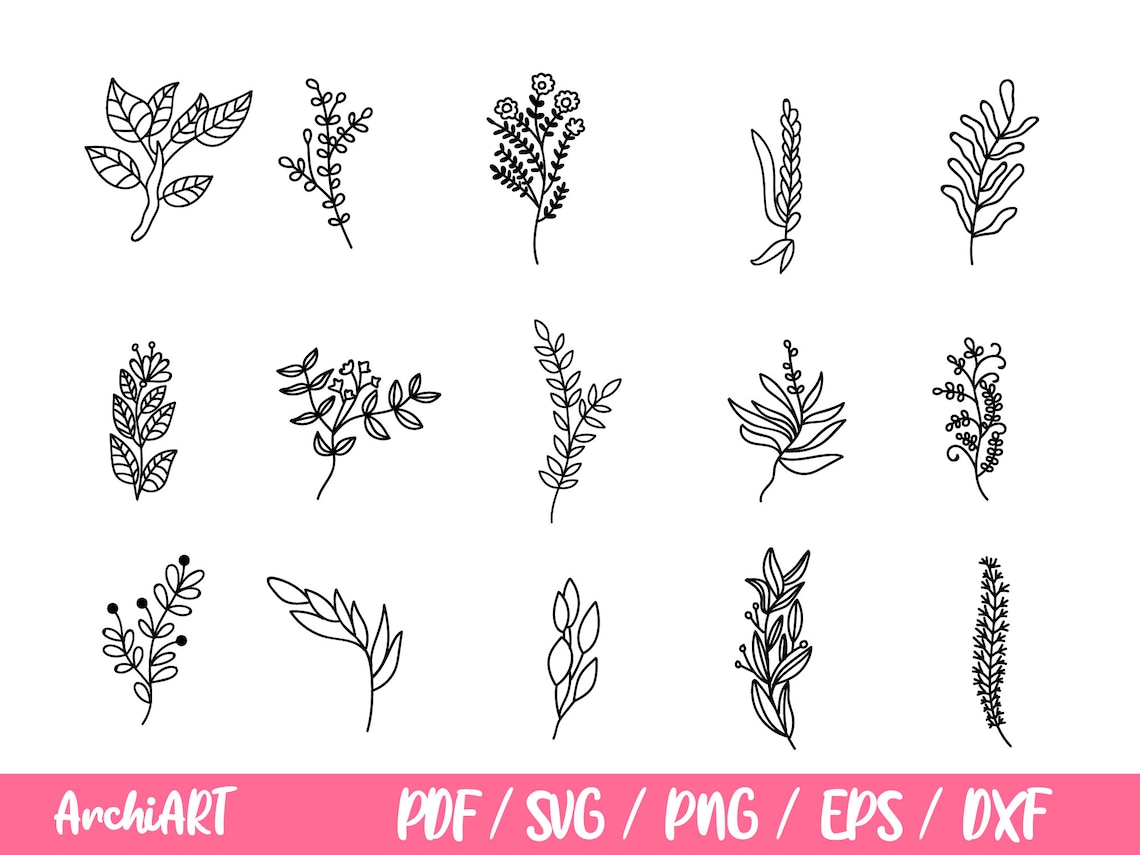Leaves Svg, Leaves Svg Bundle, Greenery Svg Leaf Border Svg Branch Svg ...