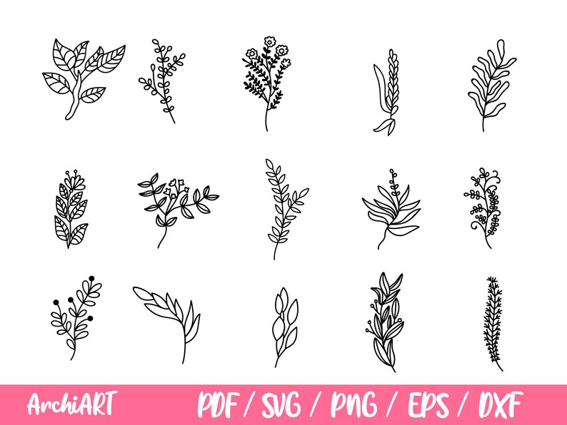 Leaves Svg, Leaves Svg Bundle, Greenery Svg Leaf Border Svg Branch Svg ...