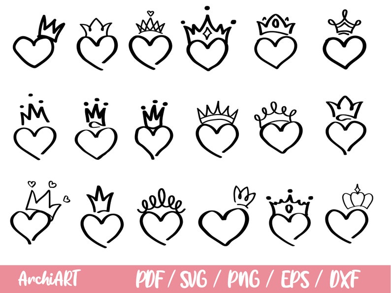 Heart Svg Bundle Hearts Svg Love Svg Doodle Heart Svg Valentine Svg ...