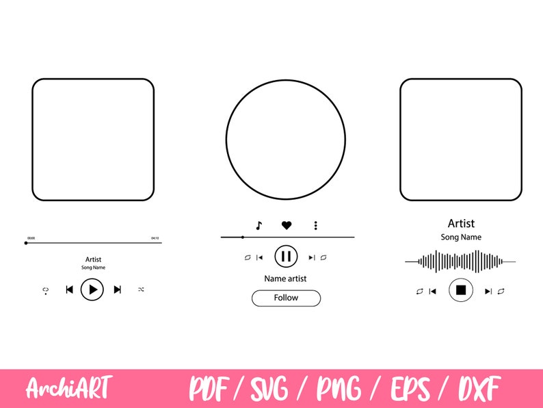 Music Player Svg Bundle Audio Control Svg Play Buttons Svg Cover Svg ...