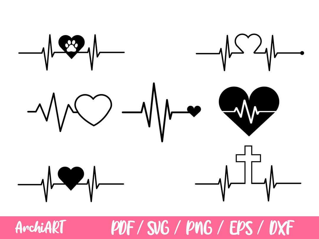 Heart Beat Svg Bundle, Heart Beat Svg, Heartbeat Svg, Medical Clipart ...