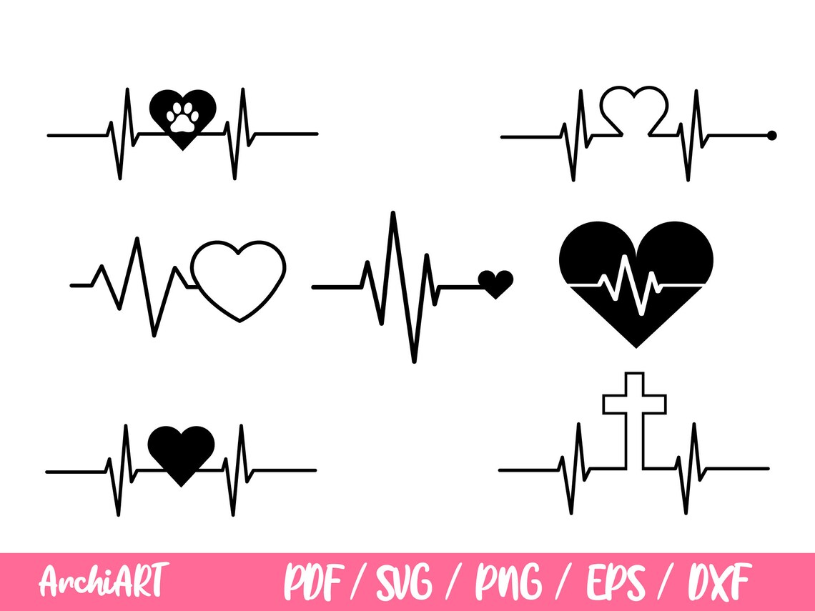 Heart Beat Svg Bundle, Heart Beat Svg, Heartbeat Svg, Medical Clipart ...