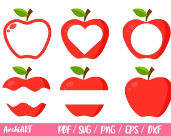 Apple Svgteacher Svgteacher Monogram Svgschool Svgsplit - Etsy