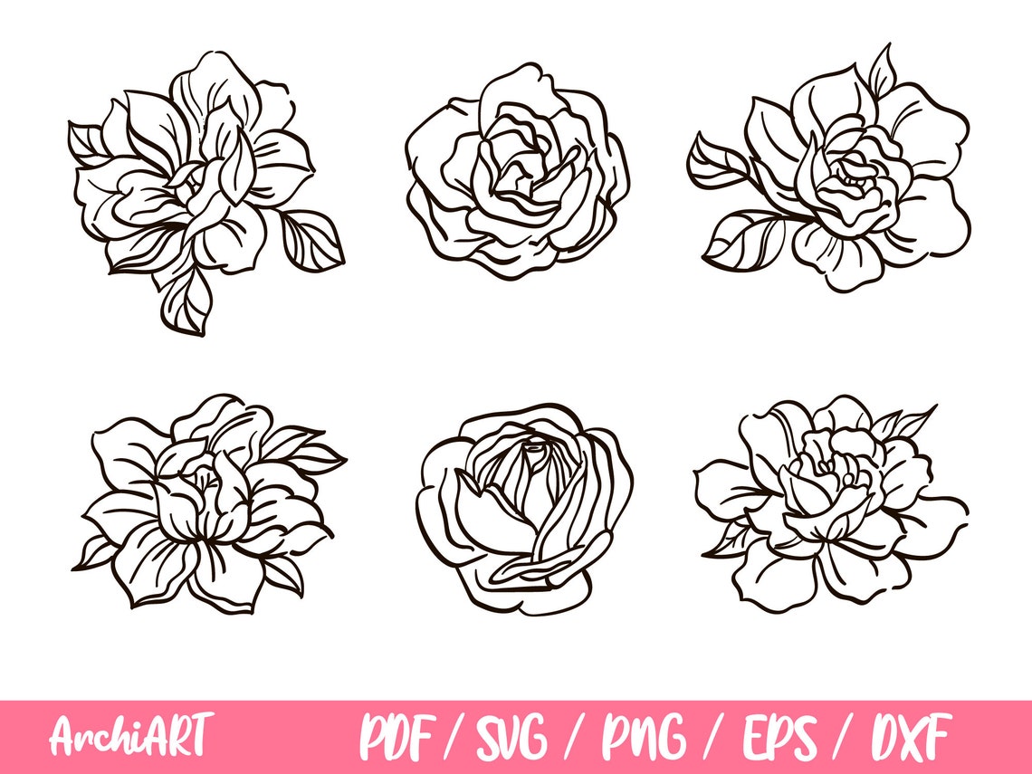 Flower SVG Flowers SVG File Flowers Cut File Floral Svg - Etsy