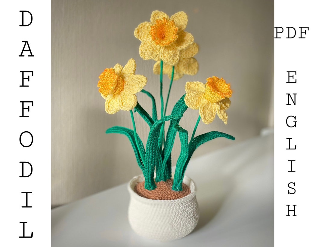 Crochet Daffodil Pattern, Easy Crocheted Daffodil English PDF - Etsy