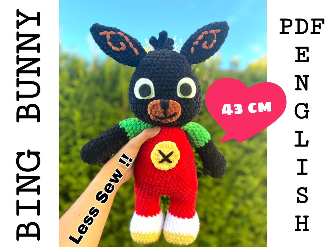 Bing Bunny Crochet, Less Sew Pattern, 43 Cm Tall, Amigurumi Pdf Pattern ...