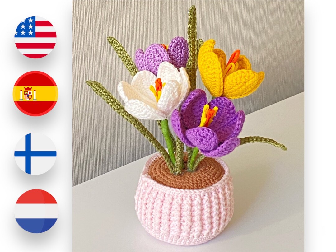 Crocus Crochet Pattern Crocus Flower Pdf Crochet Flower - Etsy Norway