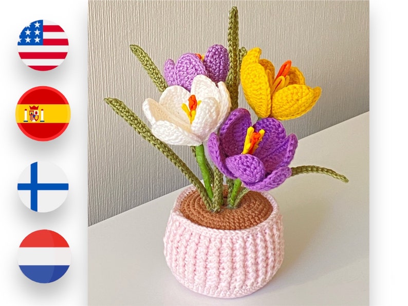 Crocus Crochet Pattern Crocus Flower Pdf Crochet Flower - Etsy Norway