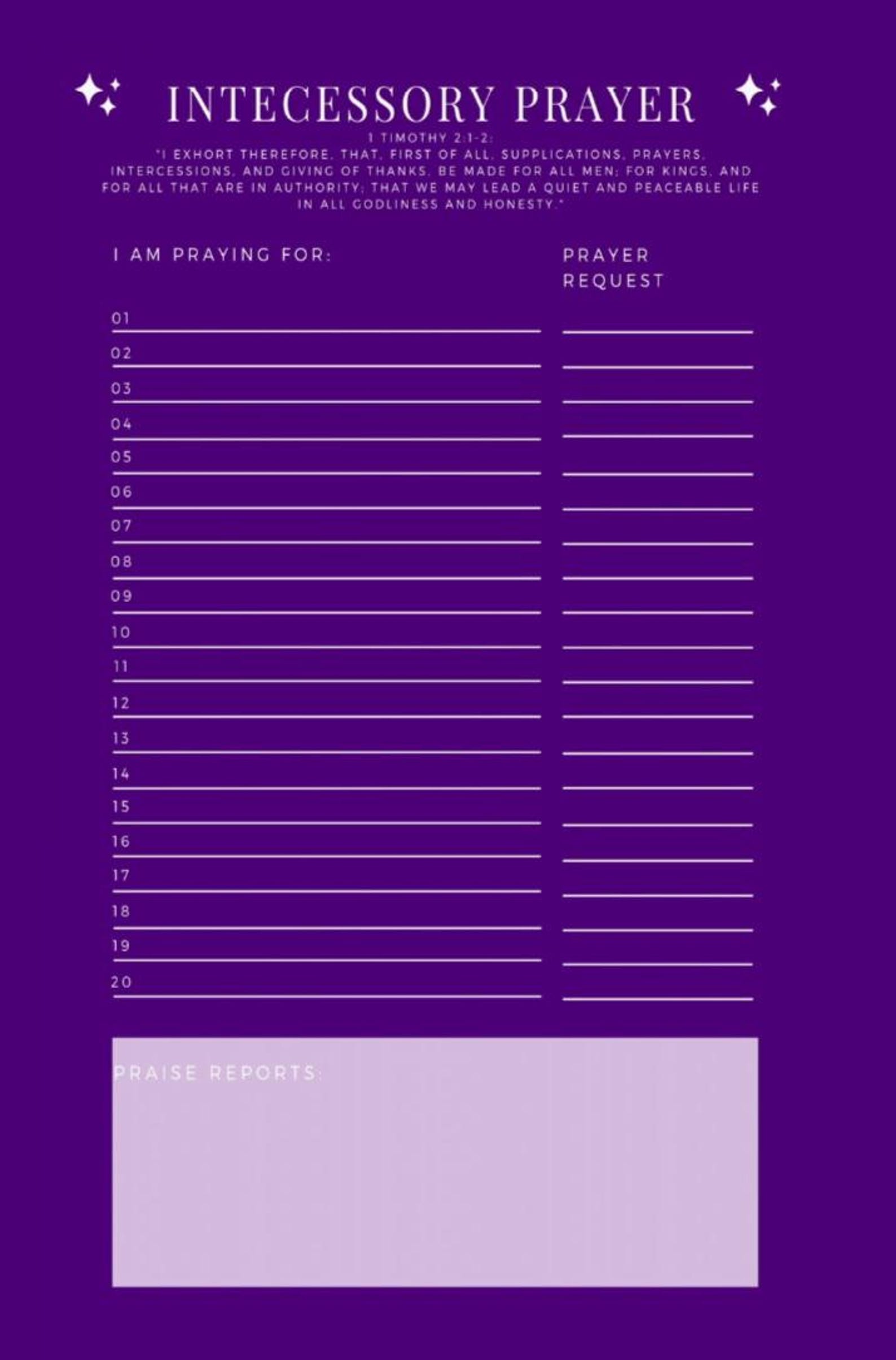 Weekly Prayer Journal Printable - Etsy