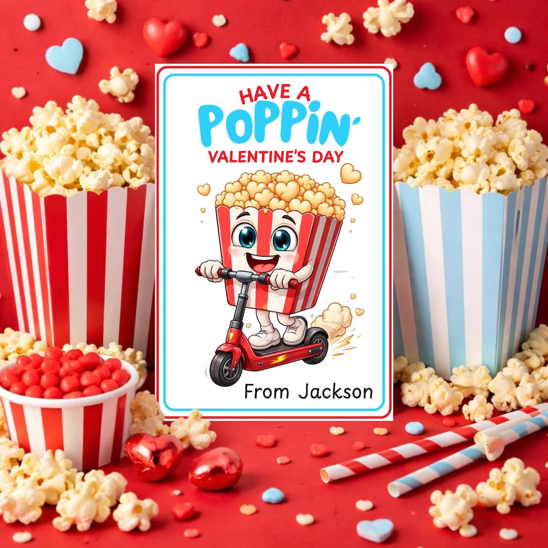 Have a Poppin’ Valentine’s Day Card – Editable Canva Template | Popcorn ...