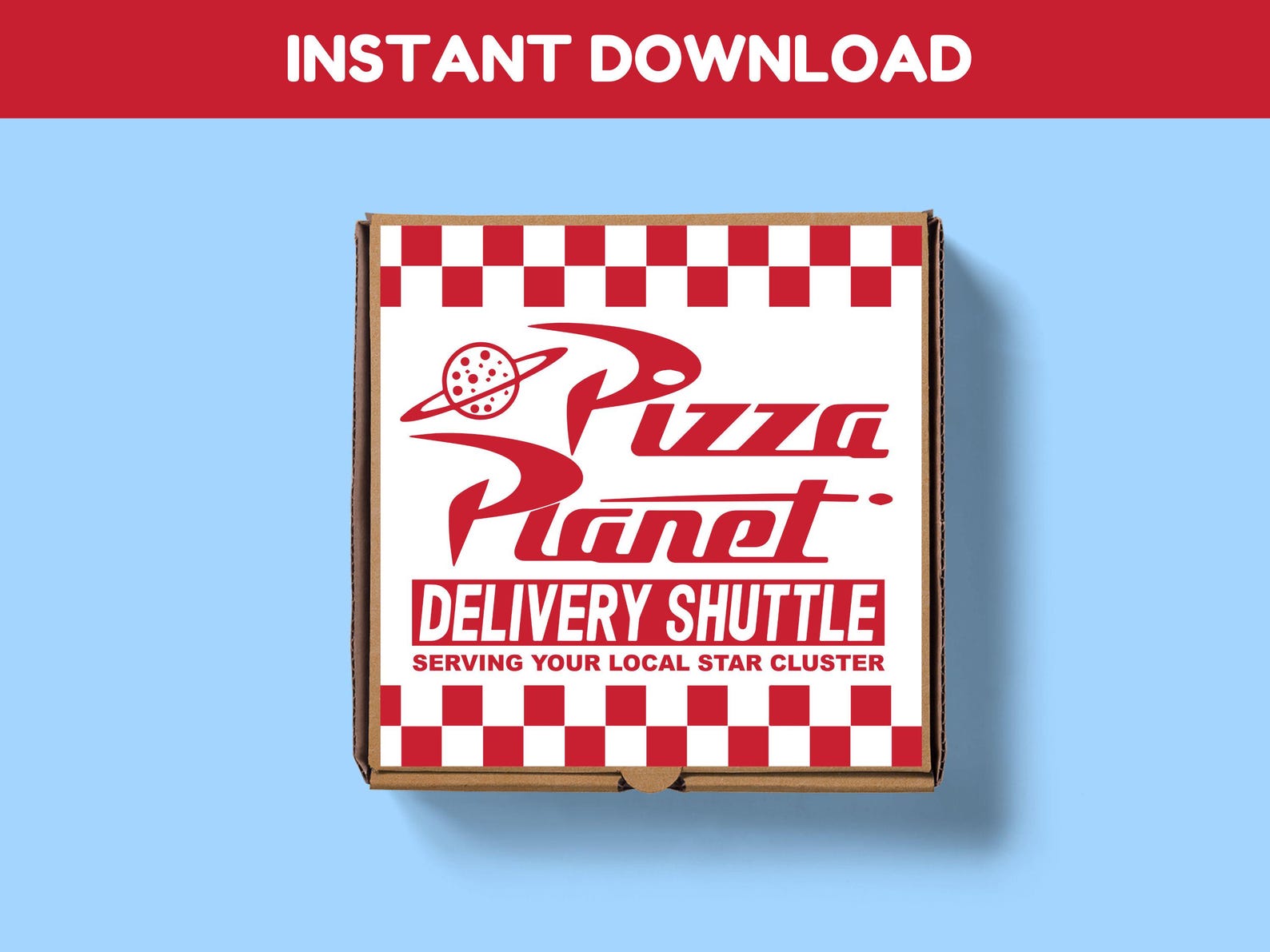 Pizza Planet Pizza Box Labels - 5 Inch - Toy Story Theme - Instant ...