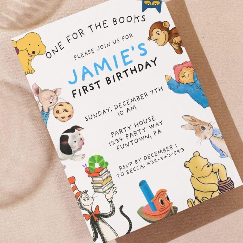 Storybook Birthday Invitation Template | Editable Canva Invite ...