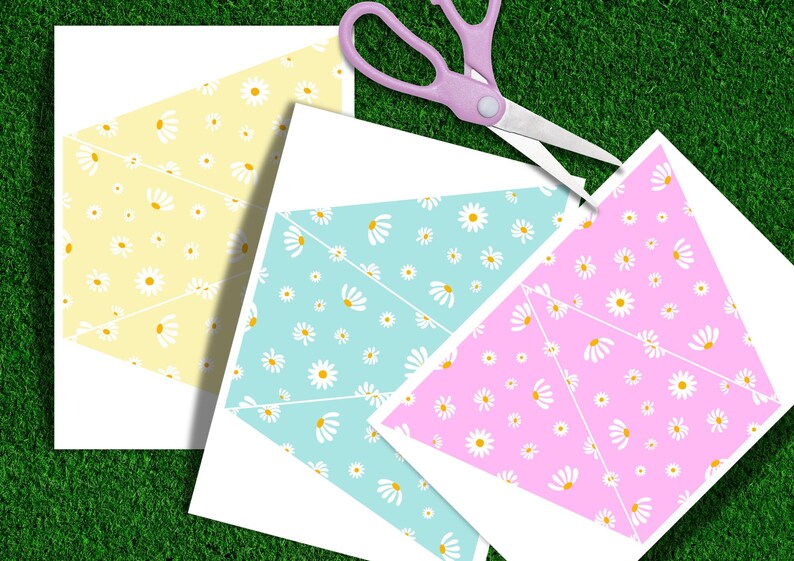 Daisy Bunting Banner: Pastel Floral Party Decor (digital Download) - Etsy