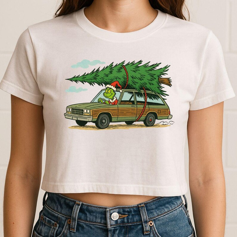 Funny Grinch Driving Christmas Car PNG | Retro Holiday Truck Clipart ...