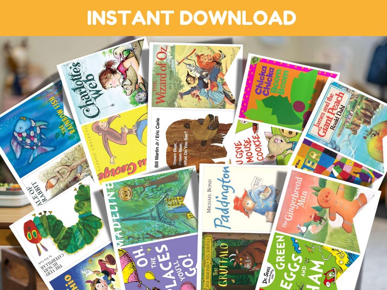 Storybook Baby Shower Banner: Printable Book Cover Bunting (PDF ...