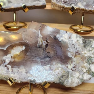 Flower Agate Crystal Slabs, Green Flowers Agate Crystal Slabs, Black ...