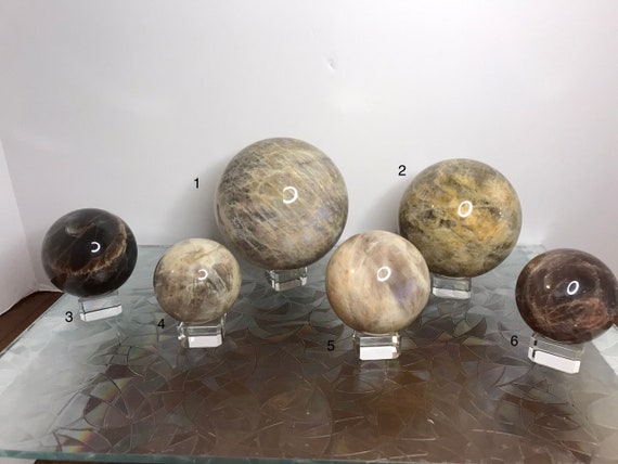 Moonstone Sunstone Sphere Black Moonstone Sphere - Etsy