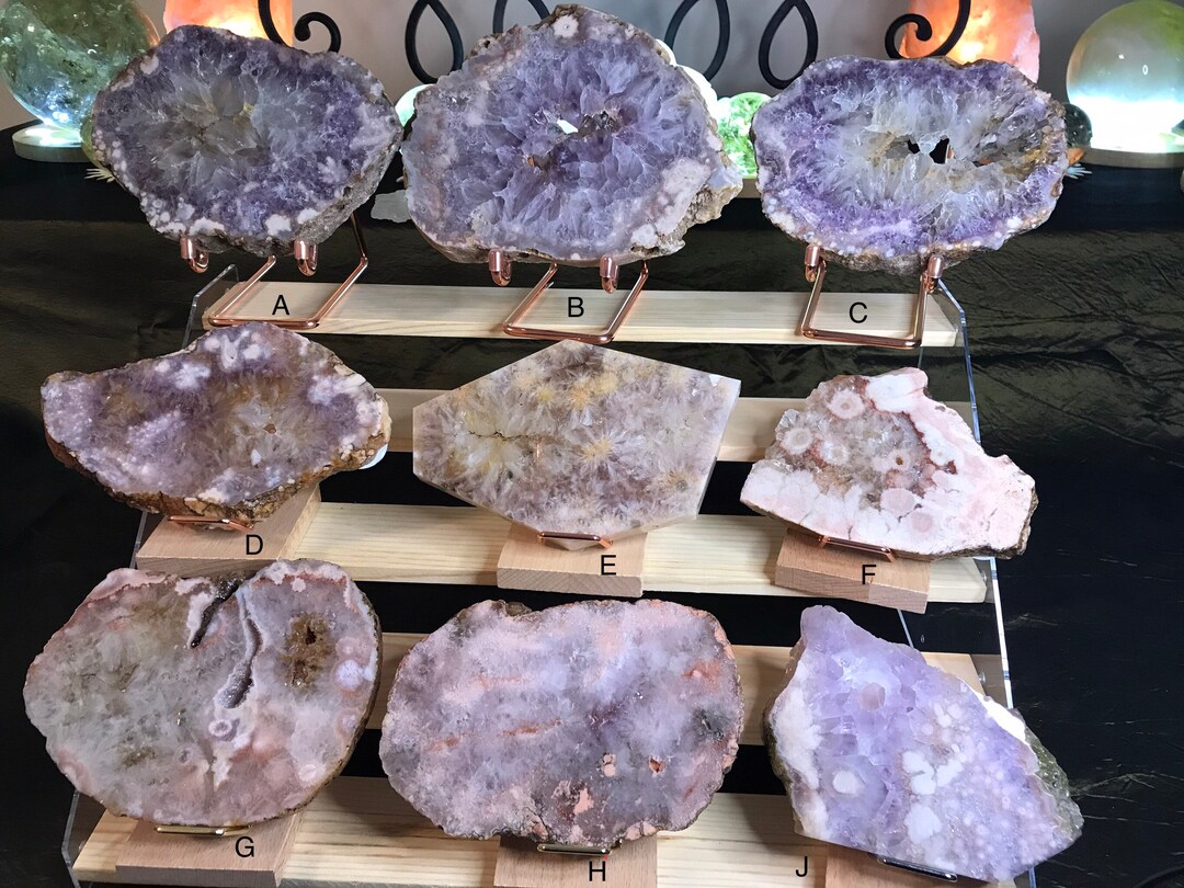 Flower Agate Slab With Amethyst, Amethyst Flower Agate Slab - Etsy