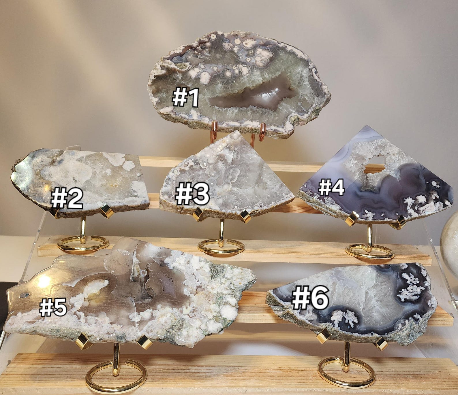 Flower Agate Crystal Slabs, Green Flowers Agate Crystal Slabs, Black ...