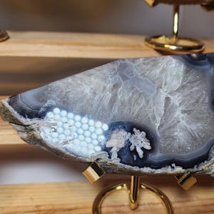 Flower Agate Crystal Slabs, Green Flowers Agate Crystal Slabs, Black ...